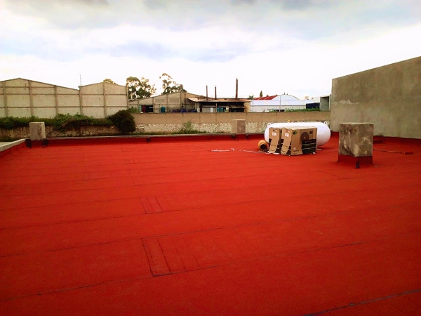 Foto: Sistema Prefabricado Acabado Gravilla Color Terracota. de ...