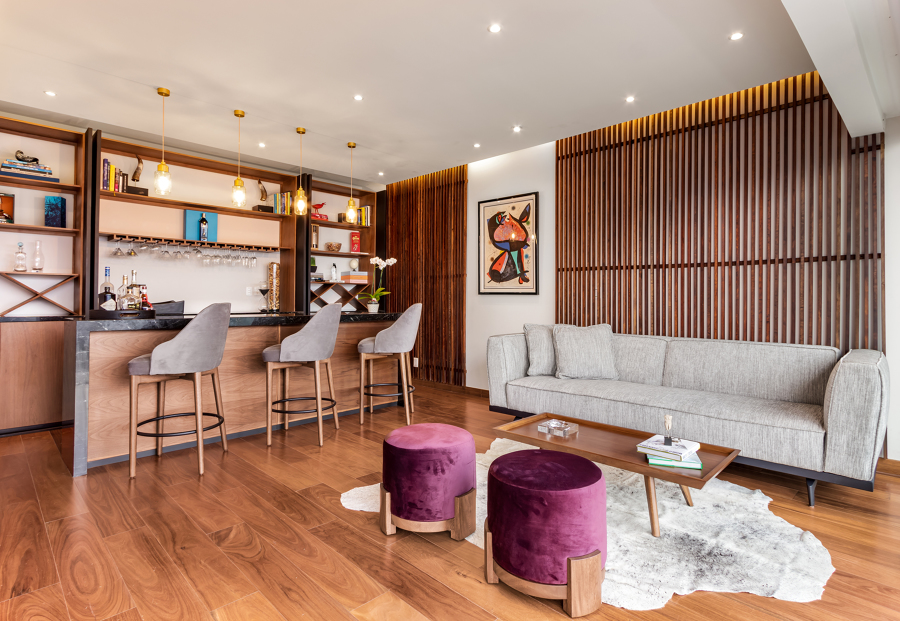 Foto: Librero Hecho a la Medida Nogal y Mármol de Indigo Creative ...