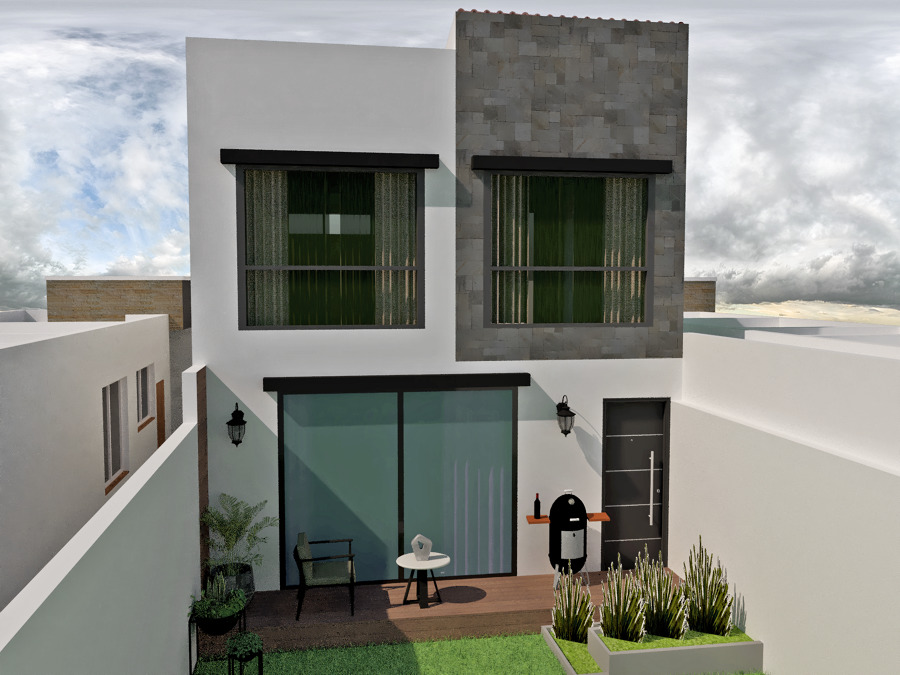 Foto: Fachada Posterior de PROYECTOS Y EDIFICACIONES HM #801179 ...