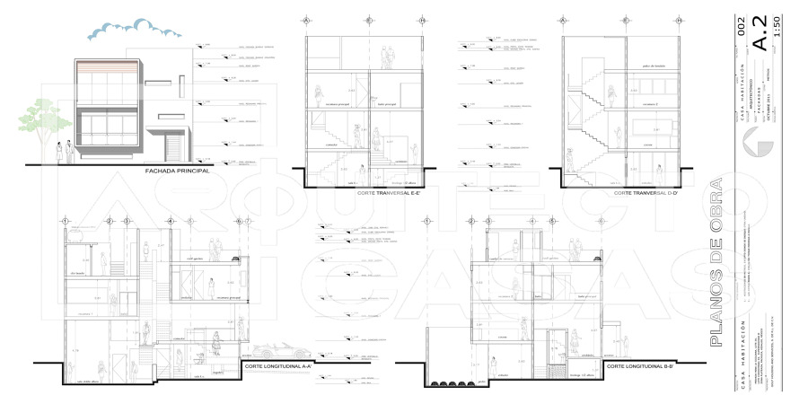 Foto: Plano Fachadas y Cortes de Arquitecto Casas #642977 - Habitissimo