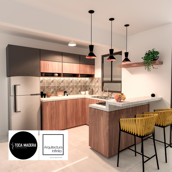 Foto: 3d Render Cocina Integral de Infinito Arquitectura #947453 ...
