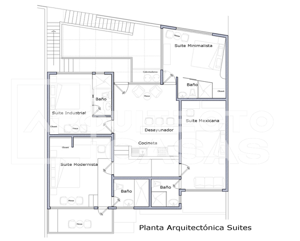 Planos De Planta De Dos Suites Principales