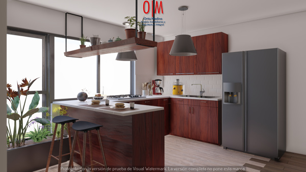 Foto: Render de Cocina de Ortíz Medina Avalúos Inmobiliarios Y ...